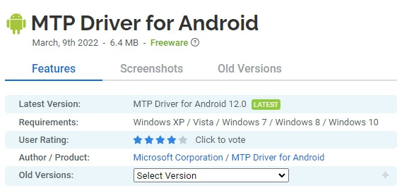 MTP Driver for Android 무료 다운로드