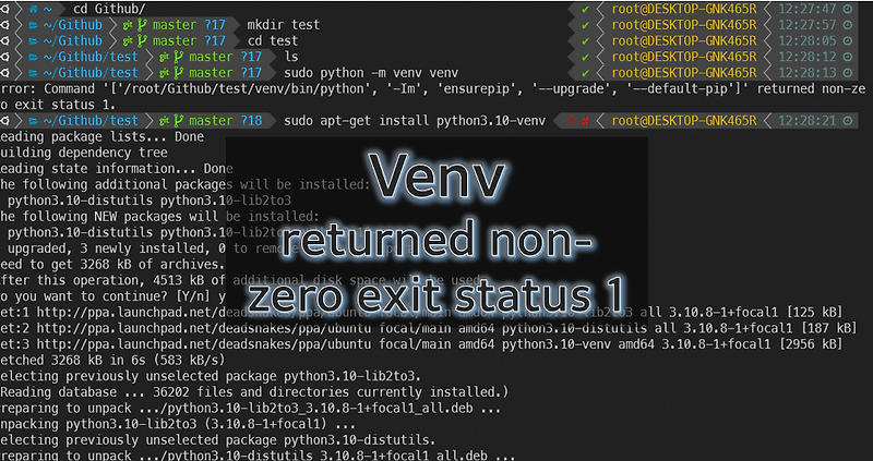 가상환경 오류:: Error: Command '['경로', '-Im', 'ensurepip', '--upgrade', '--default-pip']' returned non ...