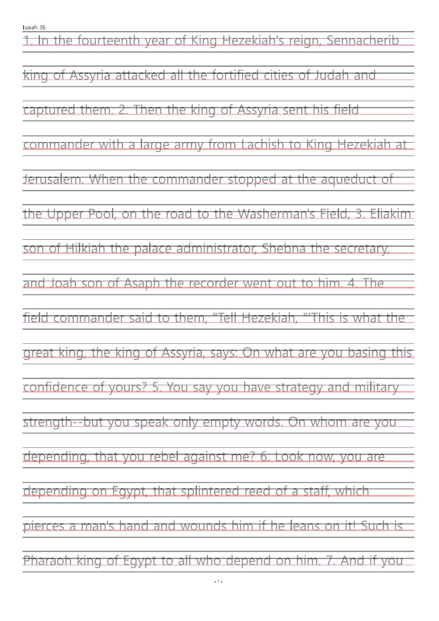 Isaiah 36 Handwrite the Bible 이사야36장 영어성경필사 PDF