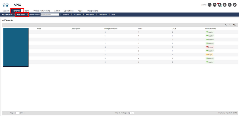 [Cisco ACI] ACI Tenant 초기 구성 [1]