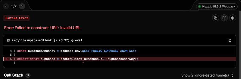 Supabase 오류 - "Invalid URL" 해결 방법 :: Bong's Log