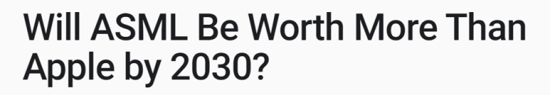 2030년에 ASML의 가치는 얼마가 되어있을까