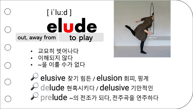 영어근육 만드는 365 프로젝트 :: elude, elusive, elusion
