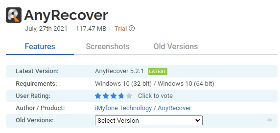 AnyRecover 무료 다운로드