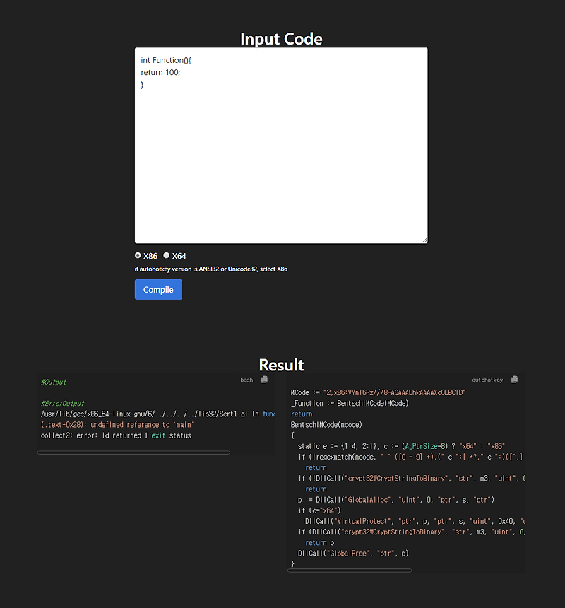 오토핫키 MCode 온라인 생성기
