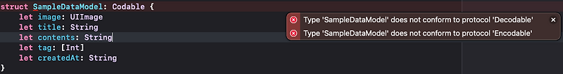 [iOS] Type 'object' does not conform to protocol 'Decodable’ / ‘Encodable’ — taekki.dev