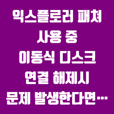 ExplorerPatcher-22621.1555.55.2 업데이트-이동식디스크 연결해제 문제시