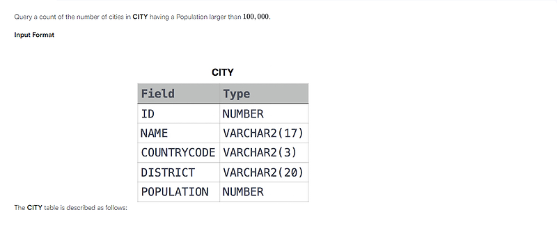 [HackerRank] Revising Aggregations - The Count Function
