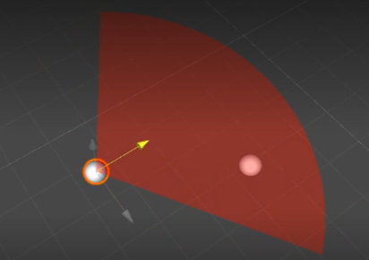 Handles.DrawSolidArc 고정된 위치로 그리기