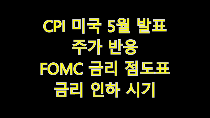 CPI 미국 5월 발표 주가 반응 FOMC 금리 인하 점도표 금리 인하 시기 - 배관공p4