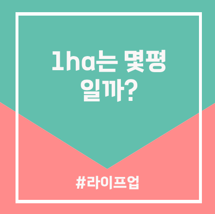 1ha는 몇평 일까? 쉽게 알아보는 면적 변환!