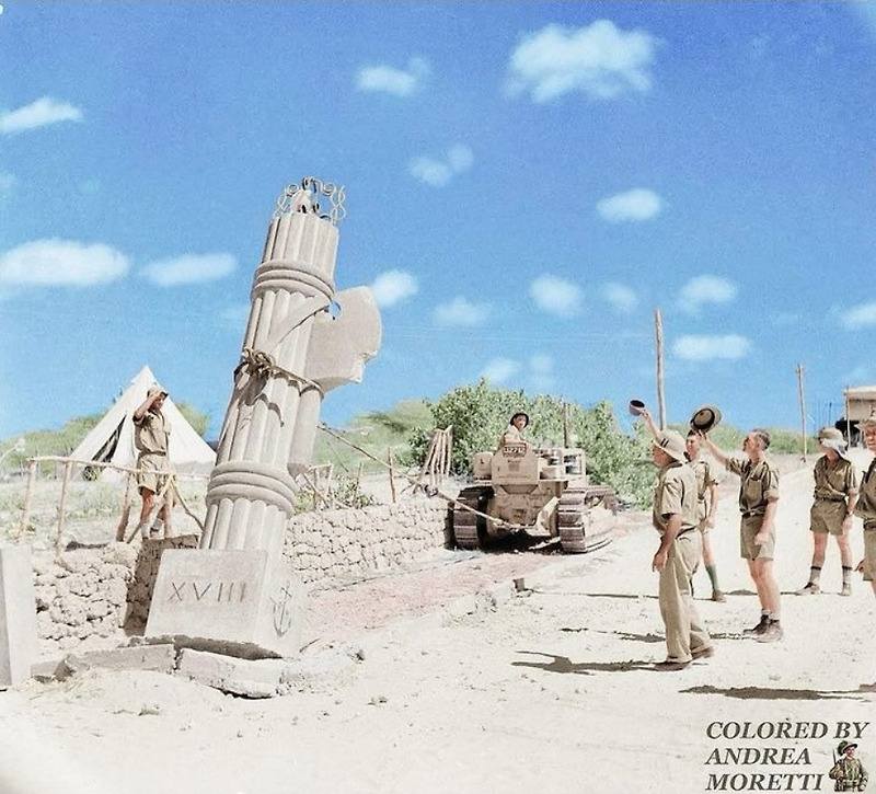 [1941. 4. 11] 동아프리카에서 로마 파스케스를 철거하는 영국군