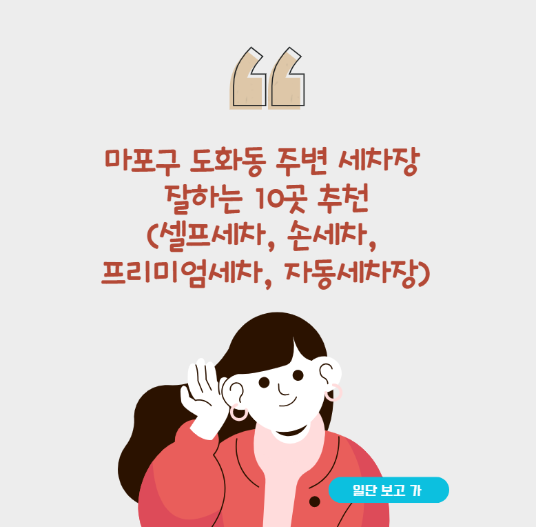 마포구 도화동 주변 세차장 잘하는 10곳 추천 셀프세차 손세차 프리미엄세차 자동세차장