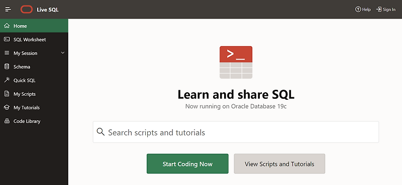 Database Oracle [ LIVE SQL ]