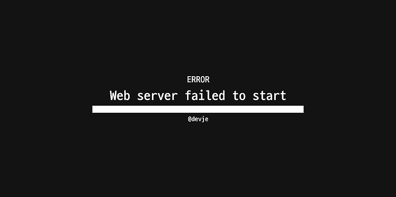 [ERROR] Web server failed to start. Port 8080 was already in use. — JeLog