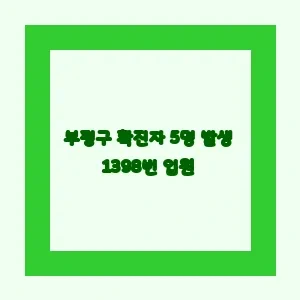 부평구 1394~1398번째 확진자 5명 발생 | 1398 입원 부평