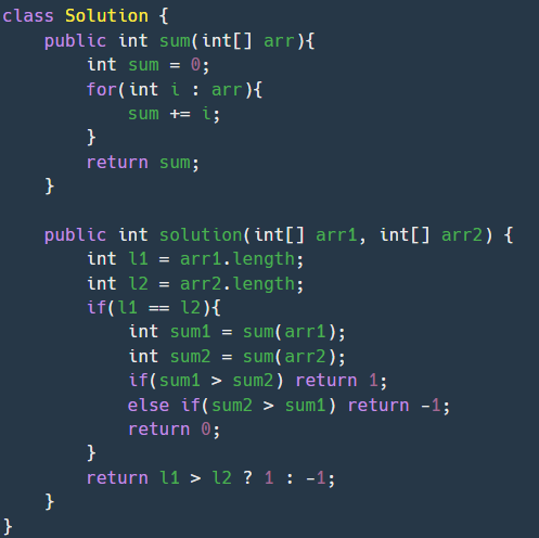 [프로그래머스] Lv.0 배열 비교하기 (Java) :: hwannee.dev