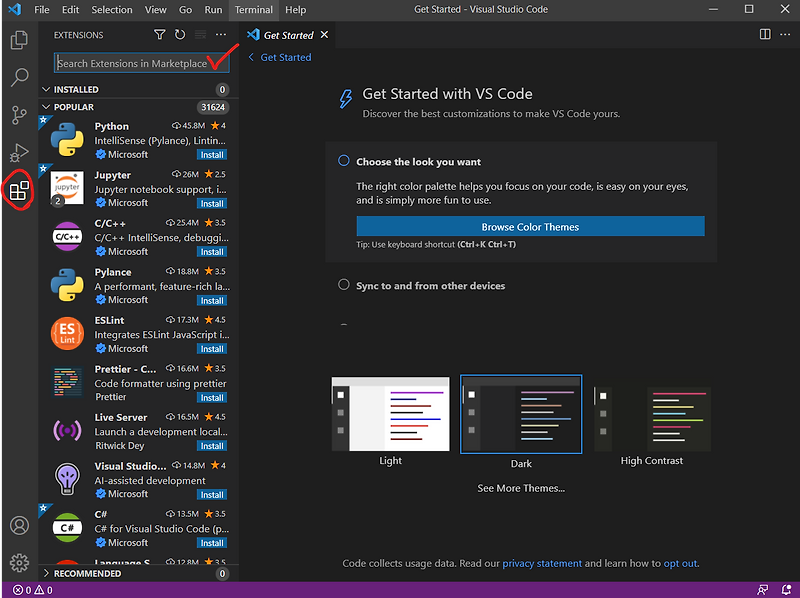 (Flutter) -vscode 설치