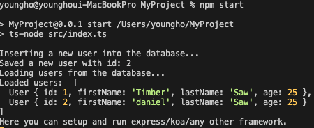 [TypeORM] 공식문서로 TypeORM + MySQL설정하기