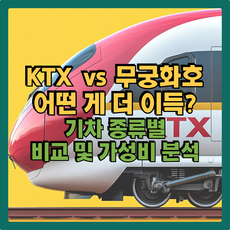 KTX vs 무궁화호, 어떤 게 더 이득? 기차 종류별 비교 및 가성비 분석