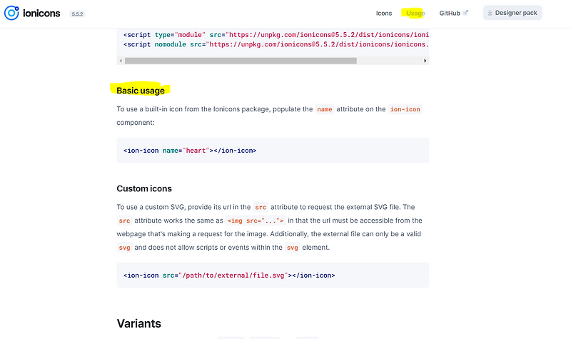 125. 페이지로 이동 버튼 생성 | icoicons 아이콘 적용 방법