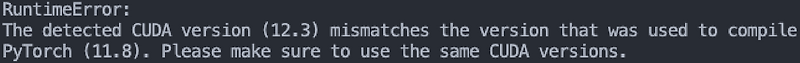 [Pytorch, CUDA] Pytorch 와 CUDA version mismatch