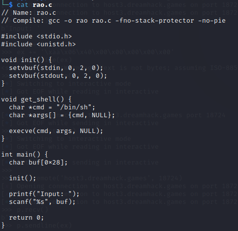 DreamHack - Return Address Overwrite wirteup :: HACK with JeWaJe