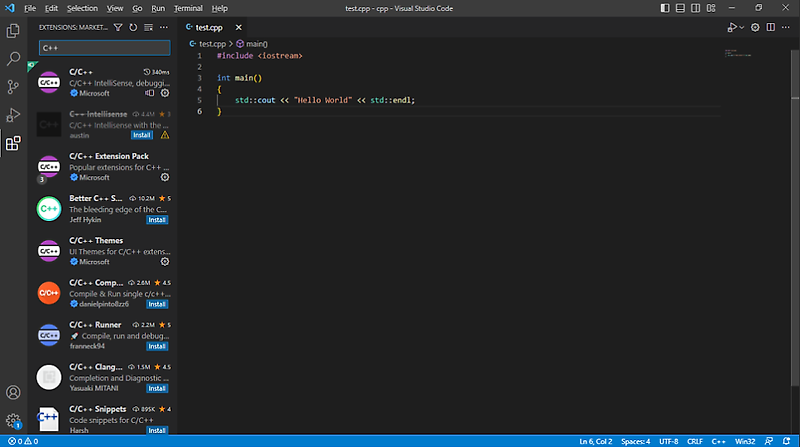 [VS code] cpp 환경 설정 방법
