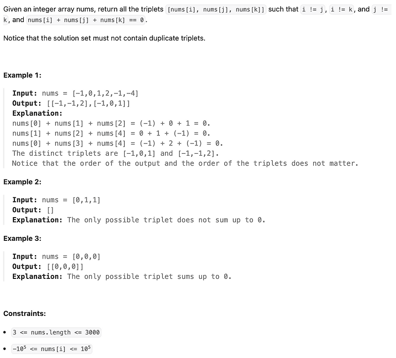 [LeetCode] C++ 15. 3Sum