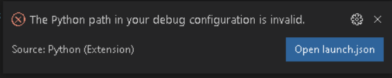 [Vscode] Python path is your debug configuration is valid