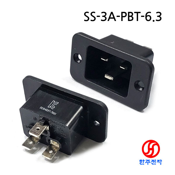 RONGFENG IEC 60320 C20 INLET SS-3A-PBT-6.3 KC인증 HJ-00275