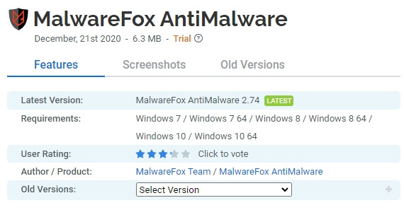 MalwareFox AntiMalware 무료 다운로드