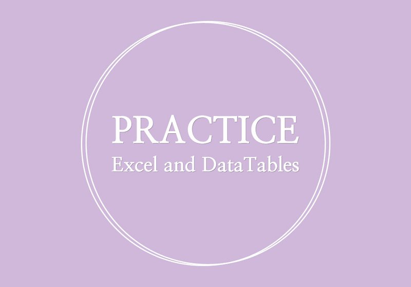 Excel and DataTables : Practice 1 - Calculating Sums