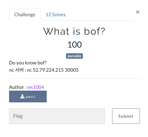 N00bCTF - What is bof? Write up