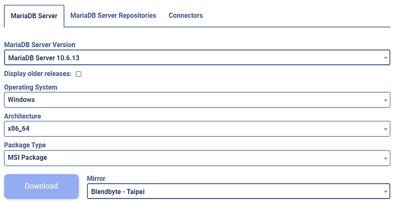 [SPRING BOOT] 게시판 만들어보기 - MariaDB 다운로드