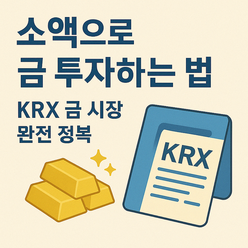 소액으로 금 투자하는 법 – KRX 금 시장 완전 정복