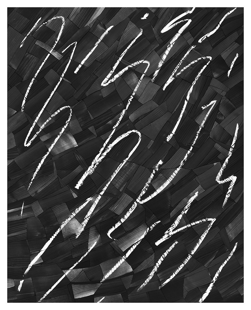 이배(1956 ~ ) : Issu du feu White Line-F4 : charcoal and oil pastel on ...