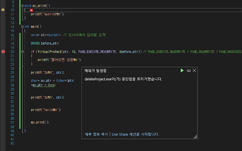 BreakPoint의 작동 원리, VirtualProtect