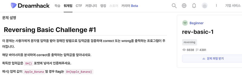 [Layer7 과제] Dreamhack rev-basic-1