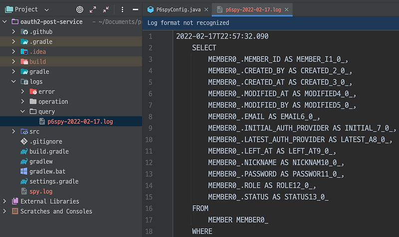 [P6Spy] p6spy 콘솔에 찍고 로그 파일 저장하기