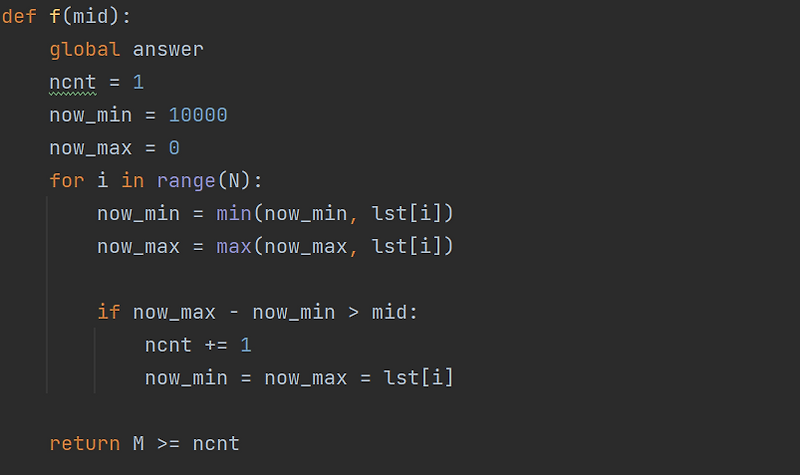 [백준] [이분탐색] 구간 나누기 2 : 13397 Python — Gilbert's Blog