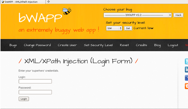 XPath/Xquery Injection Vulnerability