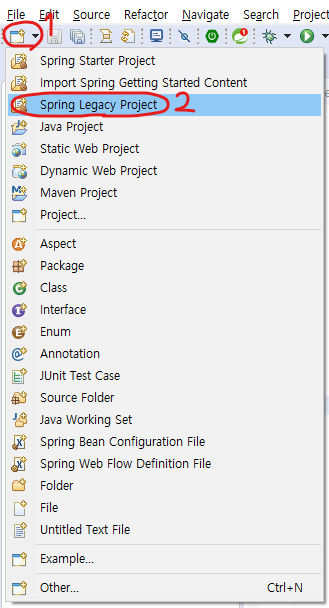 Spring Tool Suite 3 Project 생성 방법