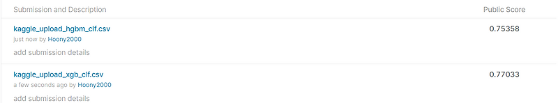 Python - XGB, HGBM 파라미터 튜닝 , 캐글 점수 - Hoon's Dev Blog