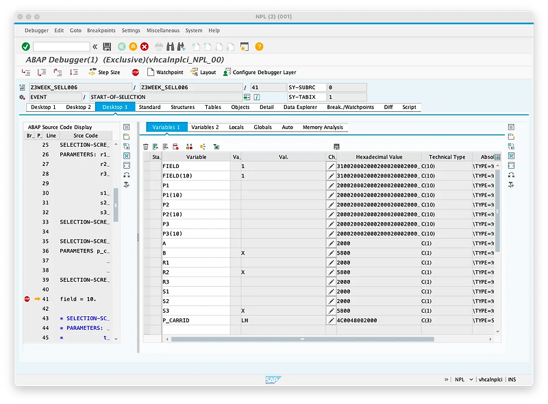 [SAP] ABAP Selection Screen 디버깅 및 실행 과정