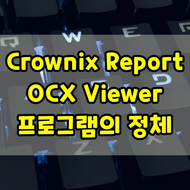 Crownix Report OCX Viewer 프로그램이 뭐지? 삭제여부 확인