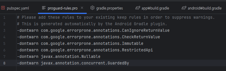 apk 빌드시 에러 : ERROR: Missing classes detected while running R8. Please add the missing classes or ...