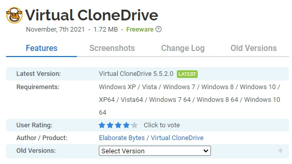 Virtual CloneDrive 무료 다운로드