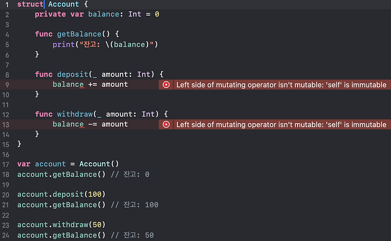 [Swift] mutating 키워드란? (값 타입 인스턴스에서의 값 수정) — Semincolon