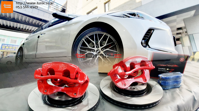 17인치휠 브레이크튜닝 가성비 최강 순정 xg2p 320mm 조합 브레이크튜닝 아반떼AD ( 대구브레이크튜닝 = 튜닉스 )
